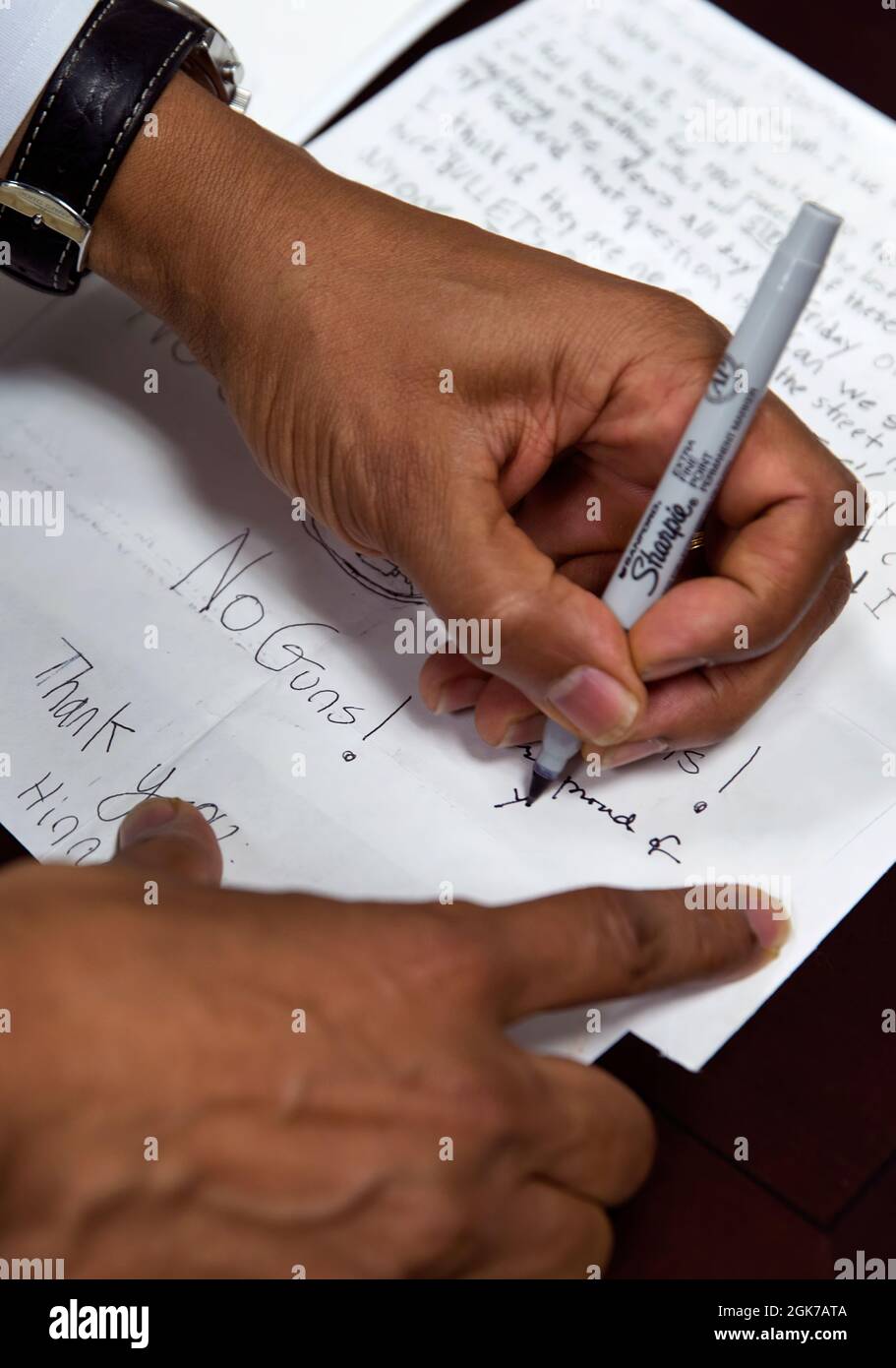 Signing letters hi-res stock photography and images - Alamy