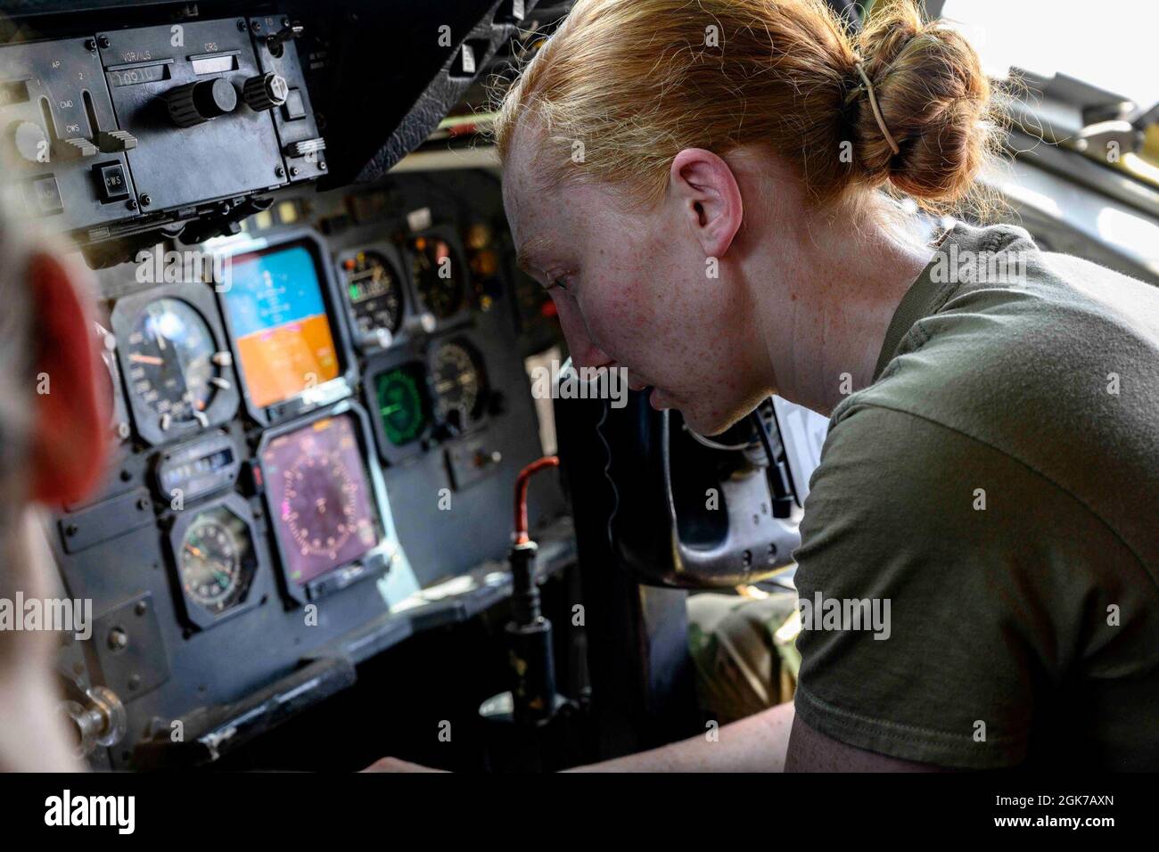 U.S. Air Force 1st Lt. Liza Matson, a KC-10 Extender co-pilot assigned ...