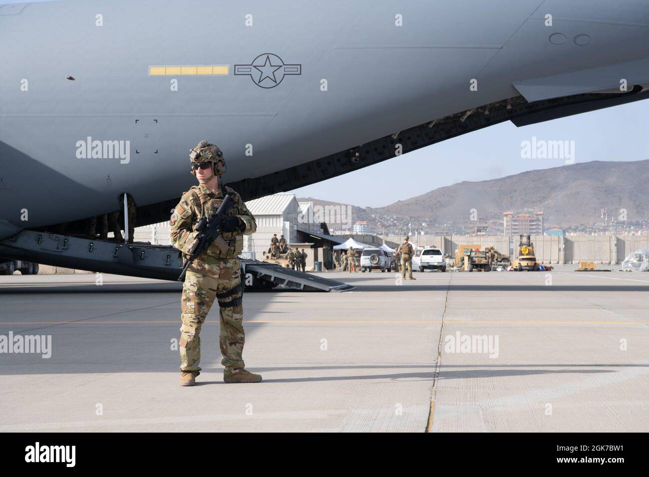 A U.S. Air Force security forces raven, assigned to the 816th ...