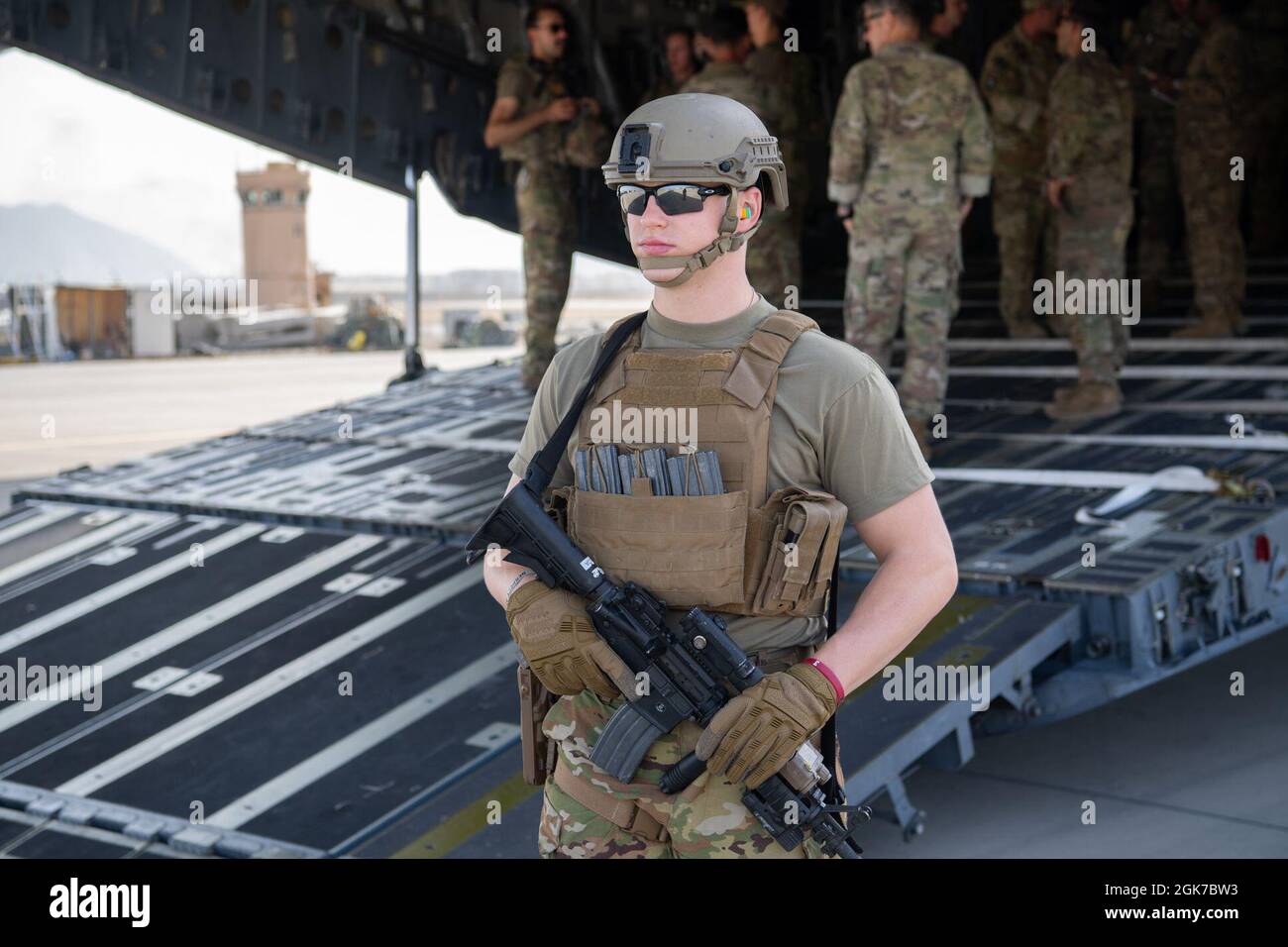A U.S. Air Force security forces raven, assigned to the 816th ...