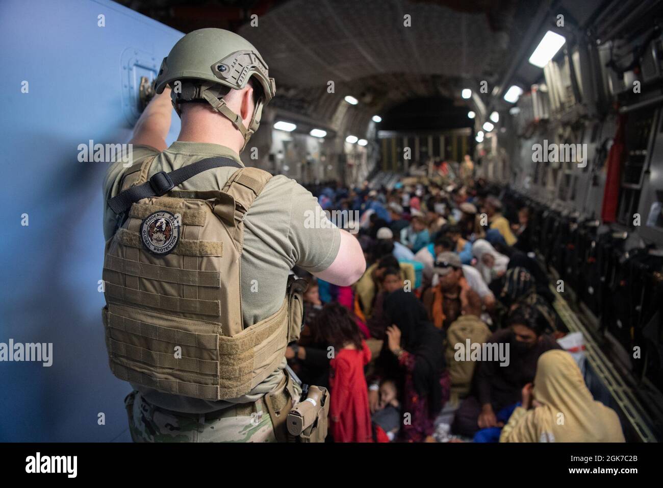 A U.S. Air Force security forces raven, assigned to the 816th ...