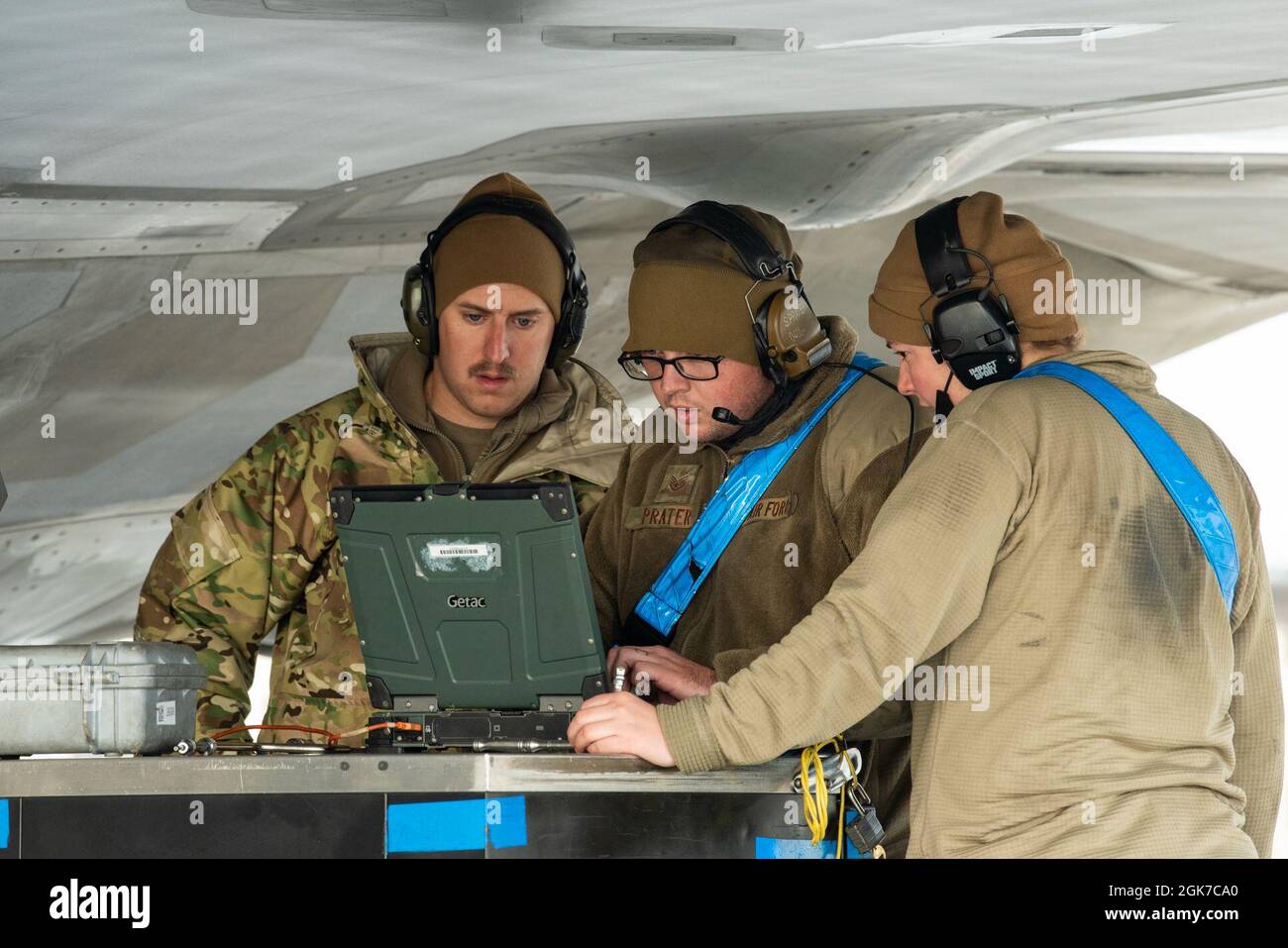 From left, U.S. Air Force Senior Airman Michael Kovitch, U.S. Air Force ...