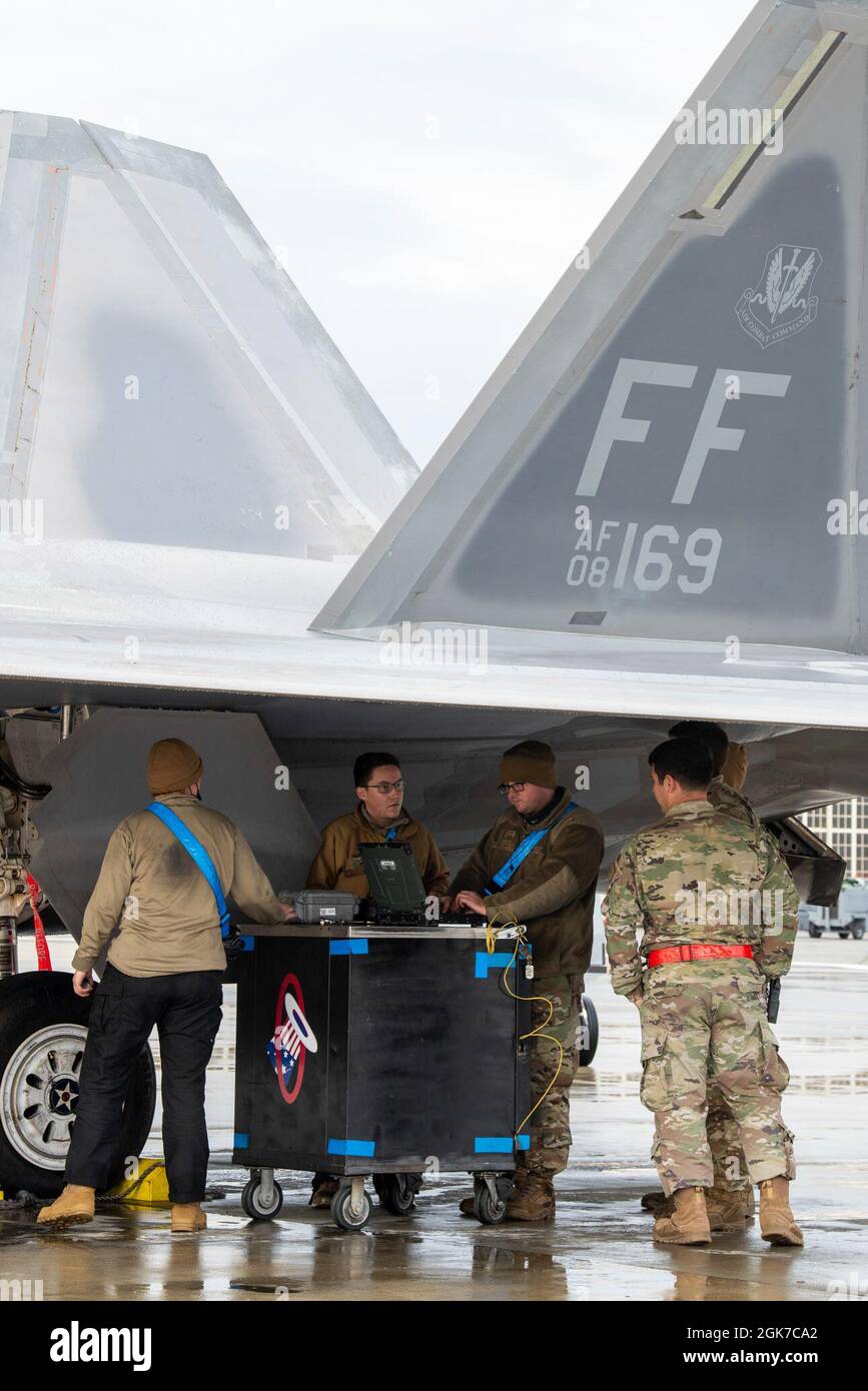 U.S. Airmen assigned to the 94th Fighter Squadron, Joint Base Langley ...
