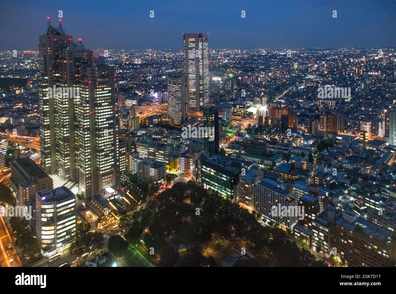The view from the Tokyo Metropolitan Government building at night ...