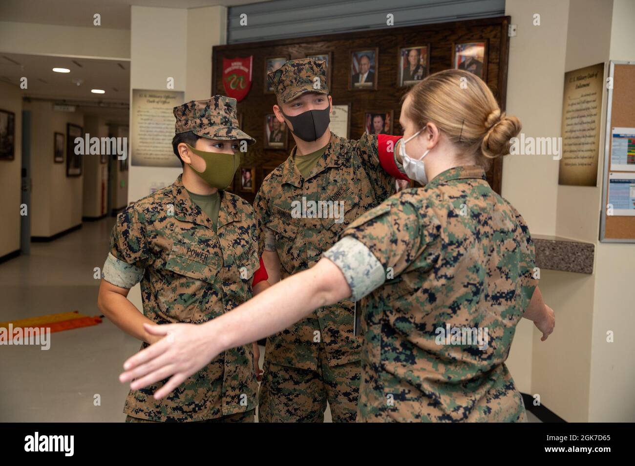U.S. Marines with 3rd Marine Expeditionary Brigade screen an incoming ...