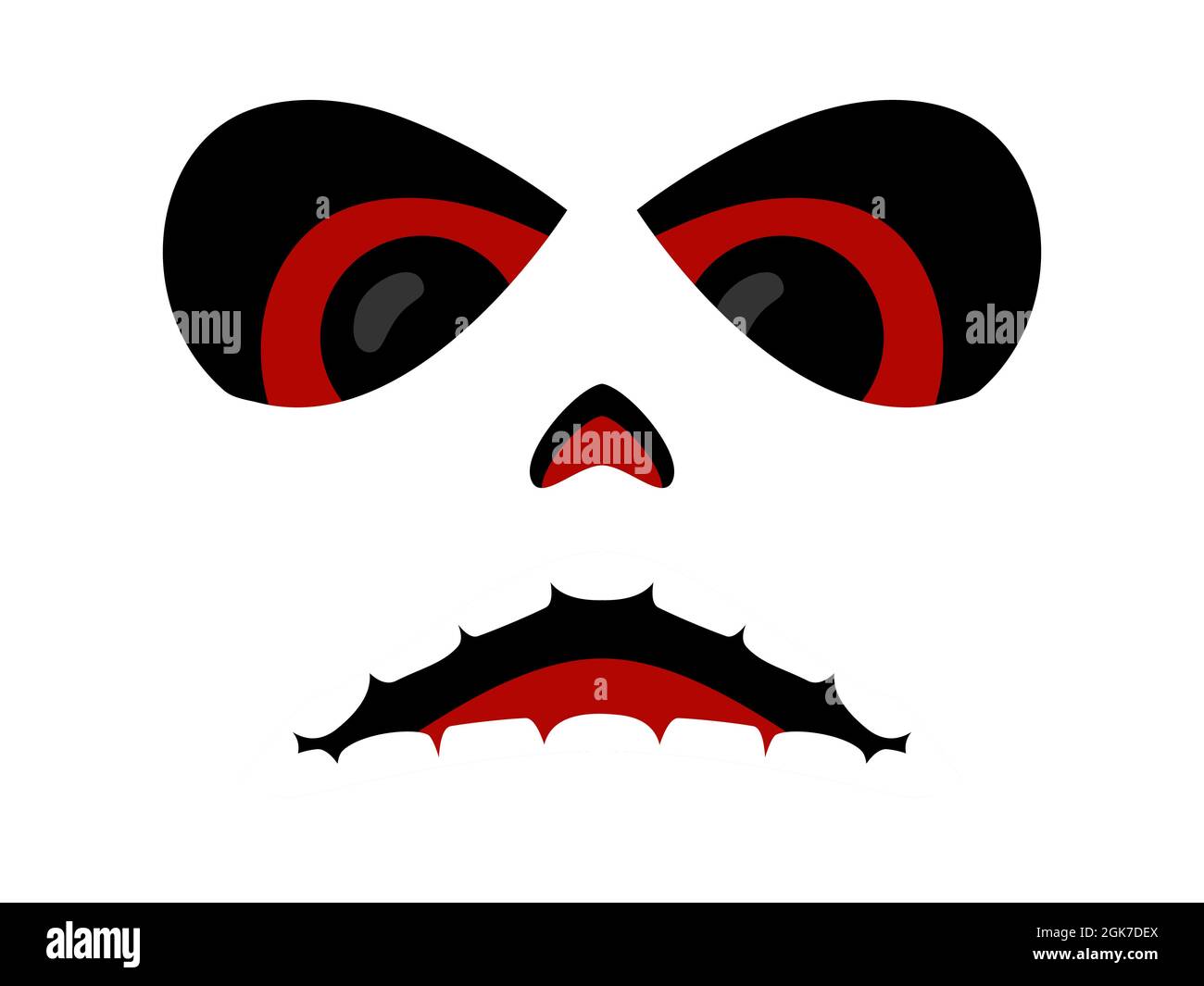 Scary face isolated on white background. Spooky halloween face with ...