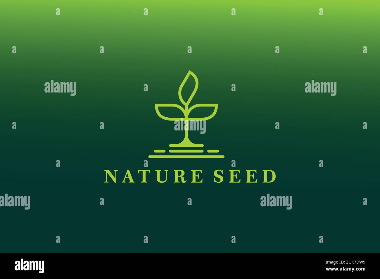 Vector templates of abstract green leaf logo designs. Nature,seeding ...