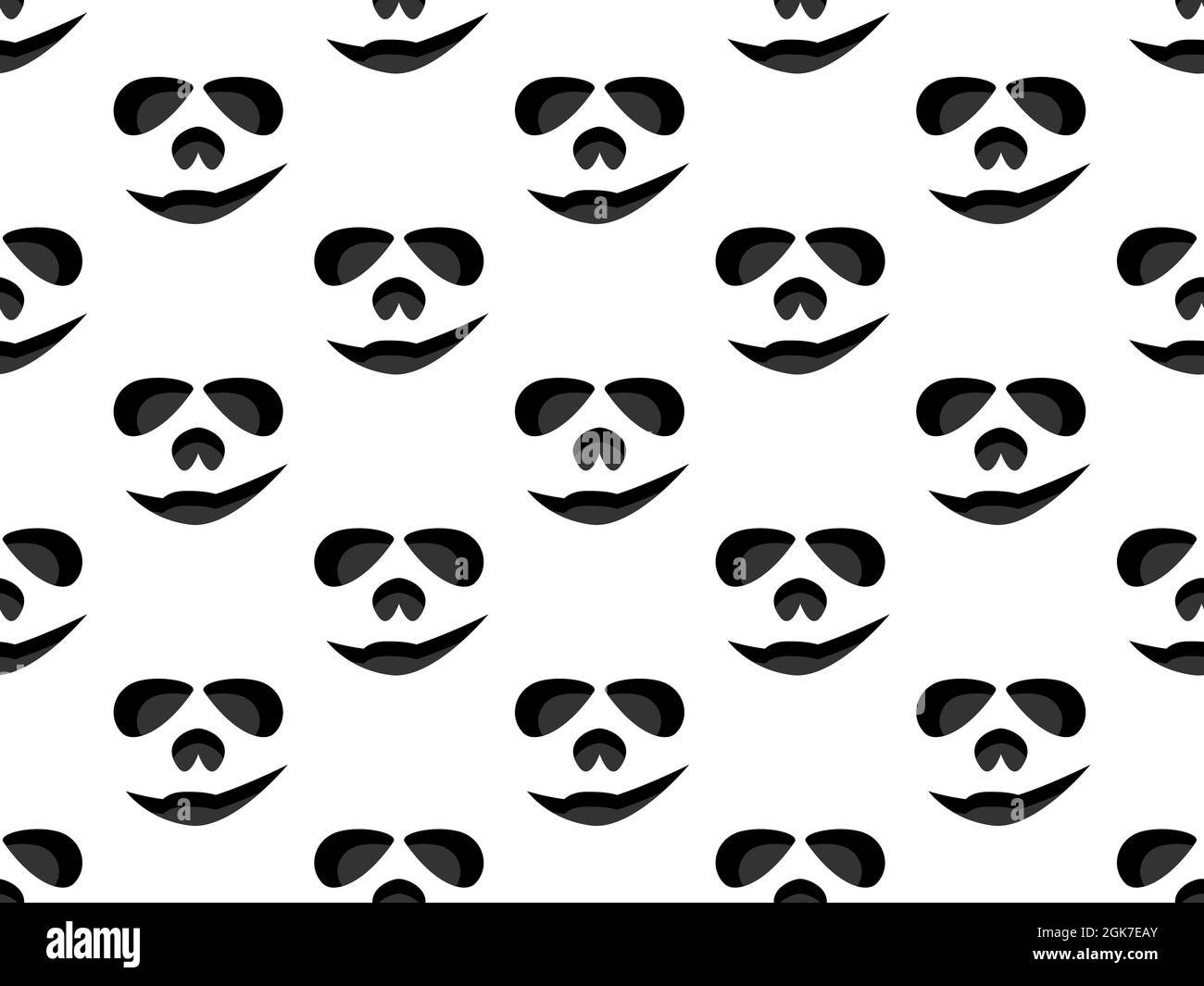Scary face seamless pattern. Spooky halloween face with evil scary eyes ...