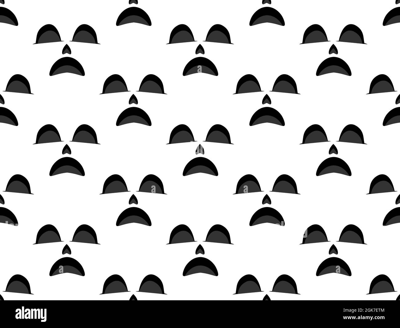Halloween scary face seamless pattern. Ghost face with evil scary eyes ...