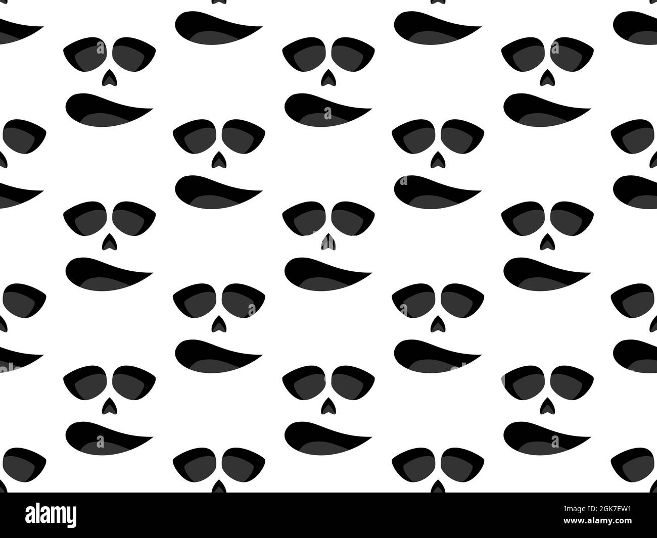 Scary face seamless pattern. Spooky halloween face with evil scary eyes ...