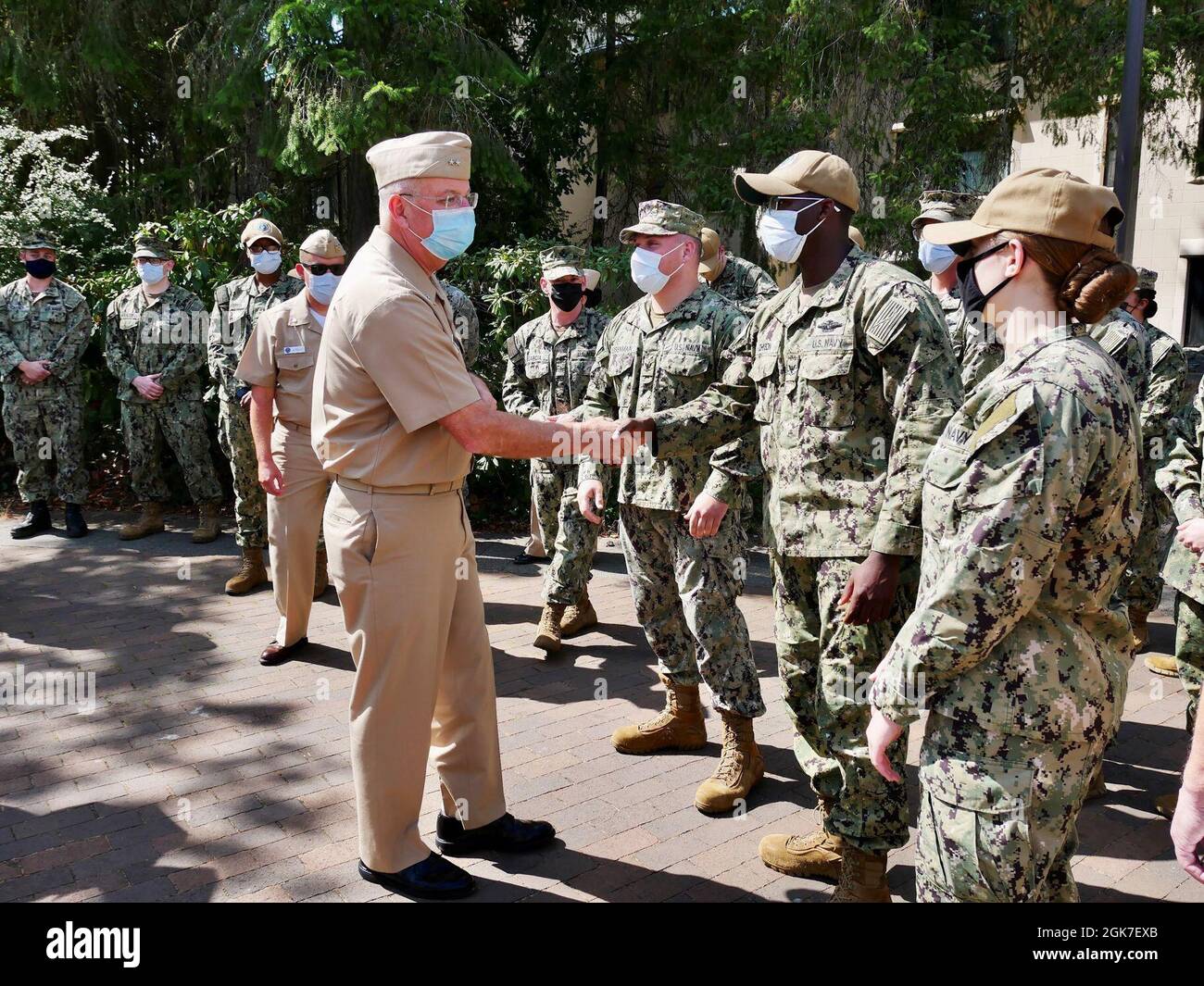 US Navy Surgeon General RADM Bruce Gillingham meets with Sailors aboard ...