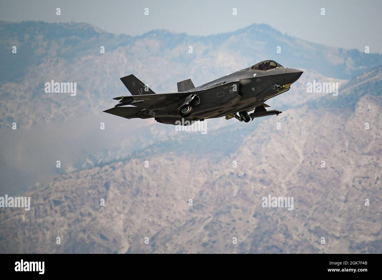 An F-35A Lightning II assigned to the 63rd Fighter Squadron from Luke ...