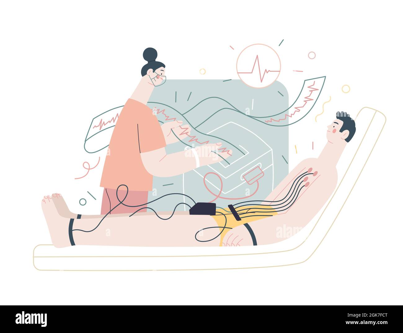 Electrocardiogram procedure Stock Vector Images - Alamy