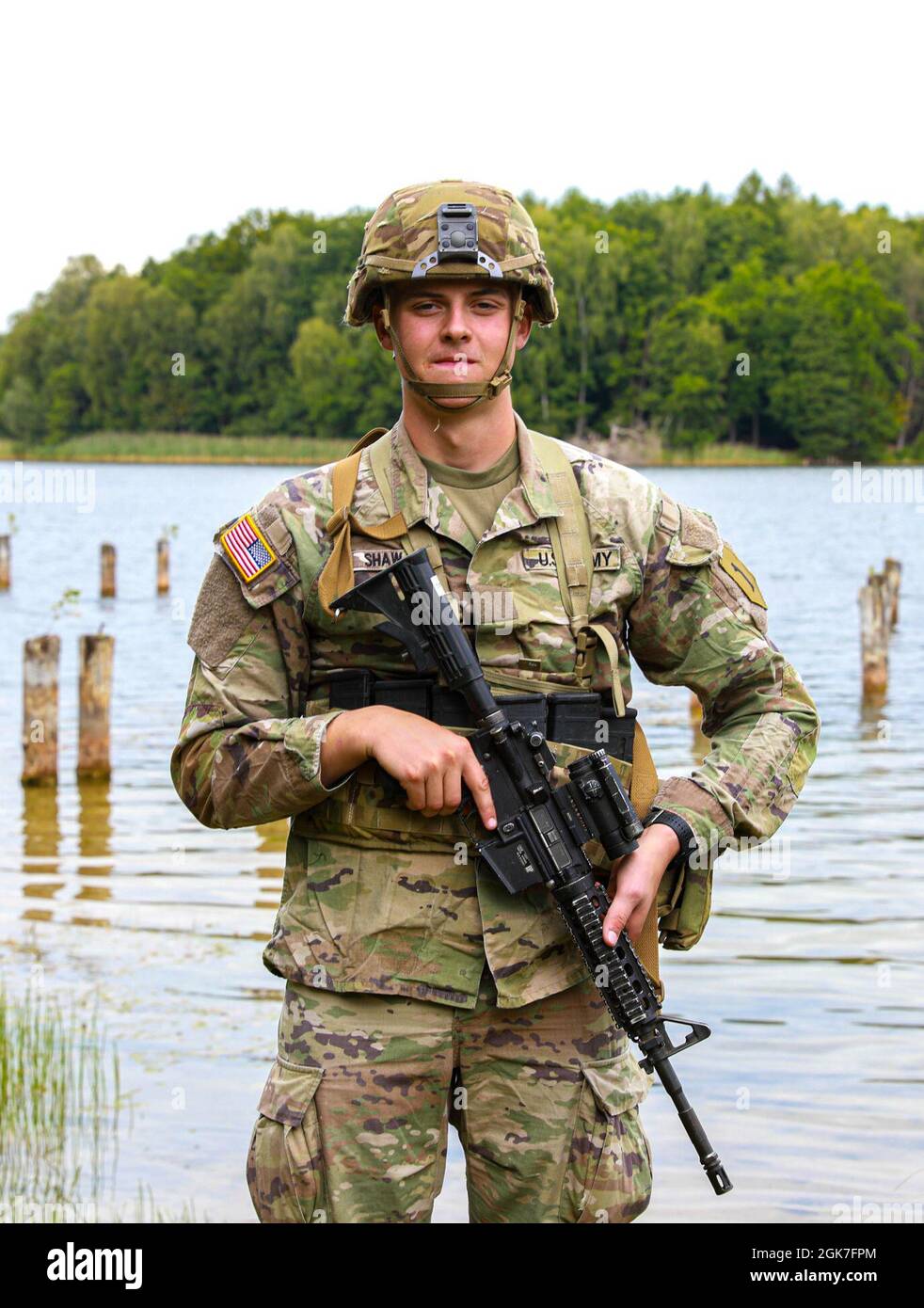 Pfc. Andrew Shaw, a cavalry scout with Headquarters and Headquarters ...