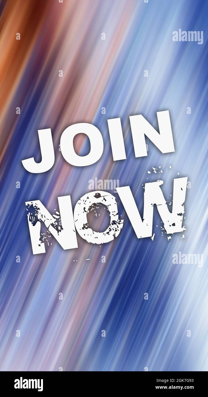 text join now on vivid fast motion colorful background. Business ...