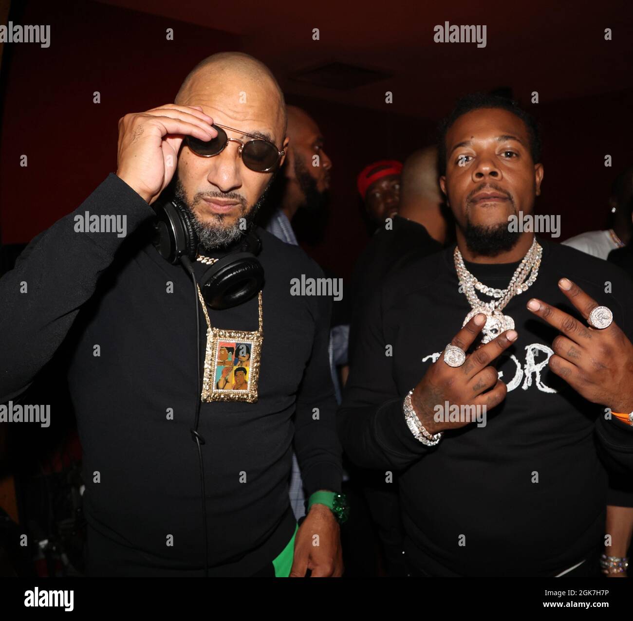 New York, NY, USA. 12th Sep, 2021. Swizz Beatz and Rowdy Rebel pictured ...