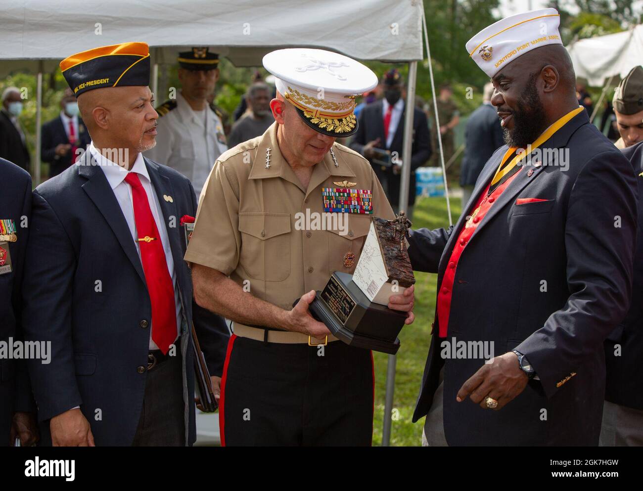 Ronald C. Johnson, right, the National Vice President of the Montford ...