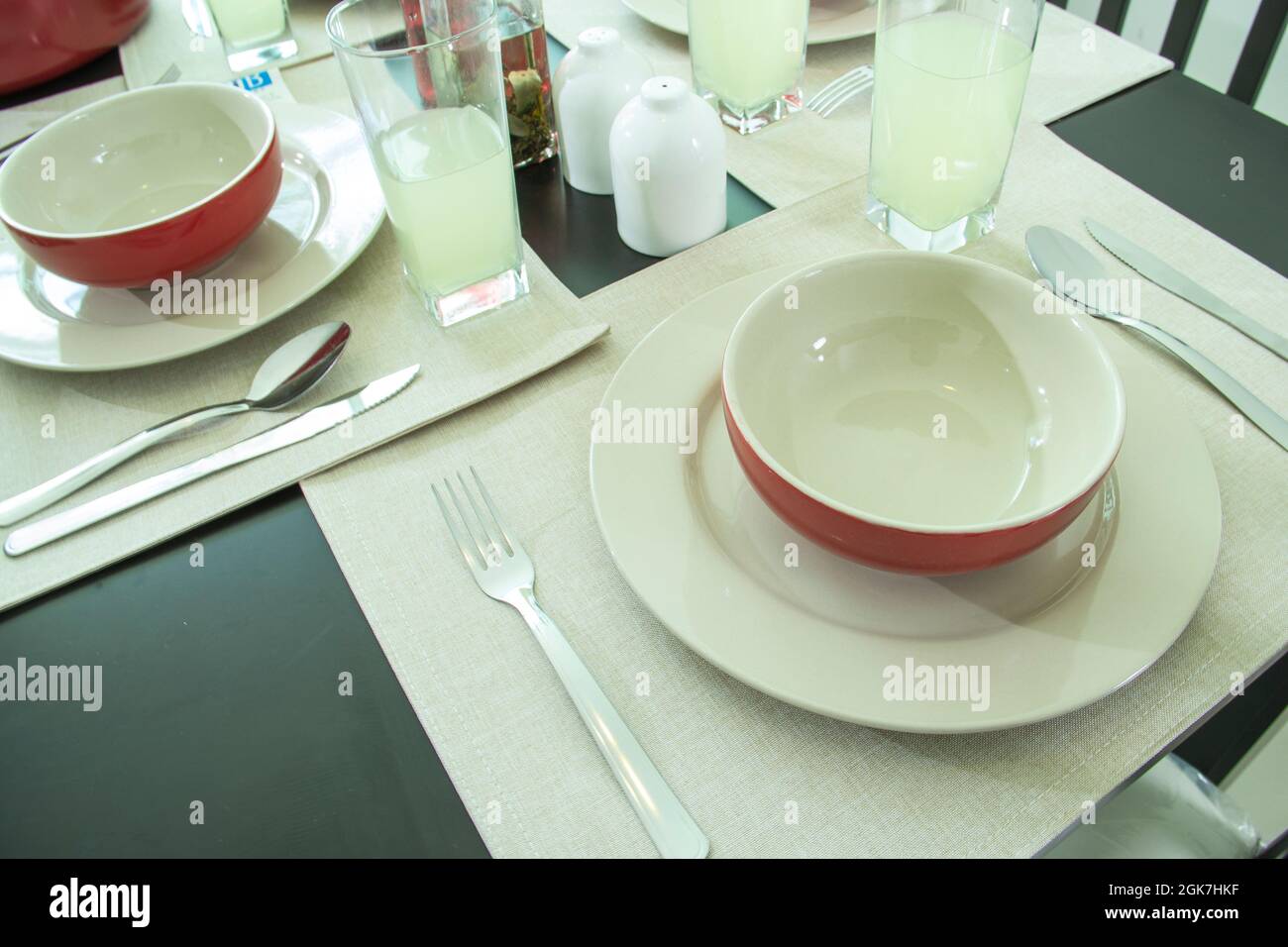 Table set, table, dishes Stock Photo - Alamy