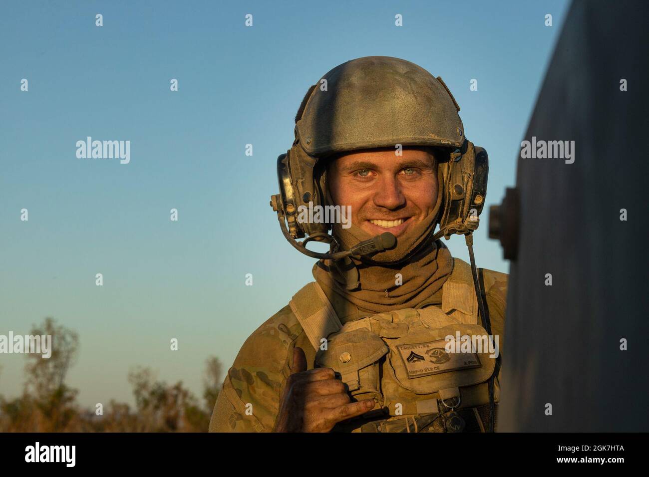 Australian Army soldier Trooper Brayden Dobson, a tank crew commander ...