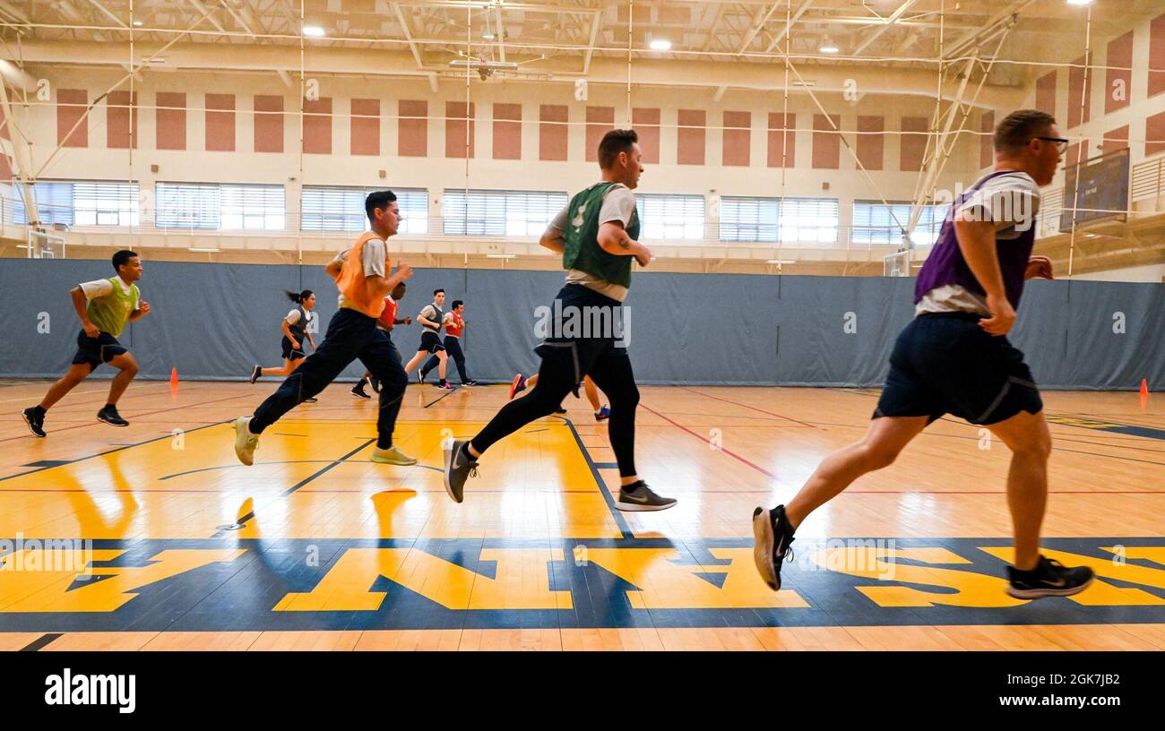 8th Fighter Wing Airmen run during the 20-meter shuttle run portion of ...