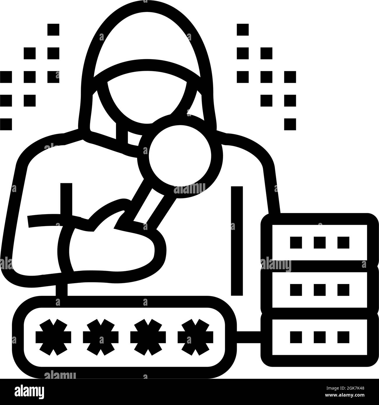 hacker digital thief line icon vector illustration Stock Vector Image ...