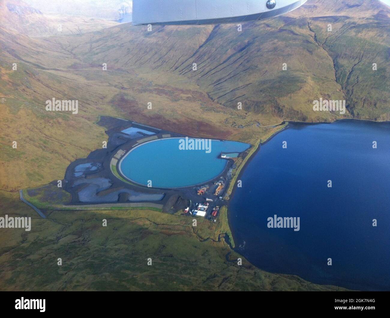 Shown here is an aerial image of Akutan Harbor in the Aleutian Islands ...
