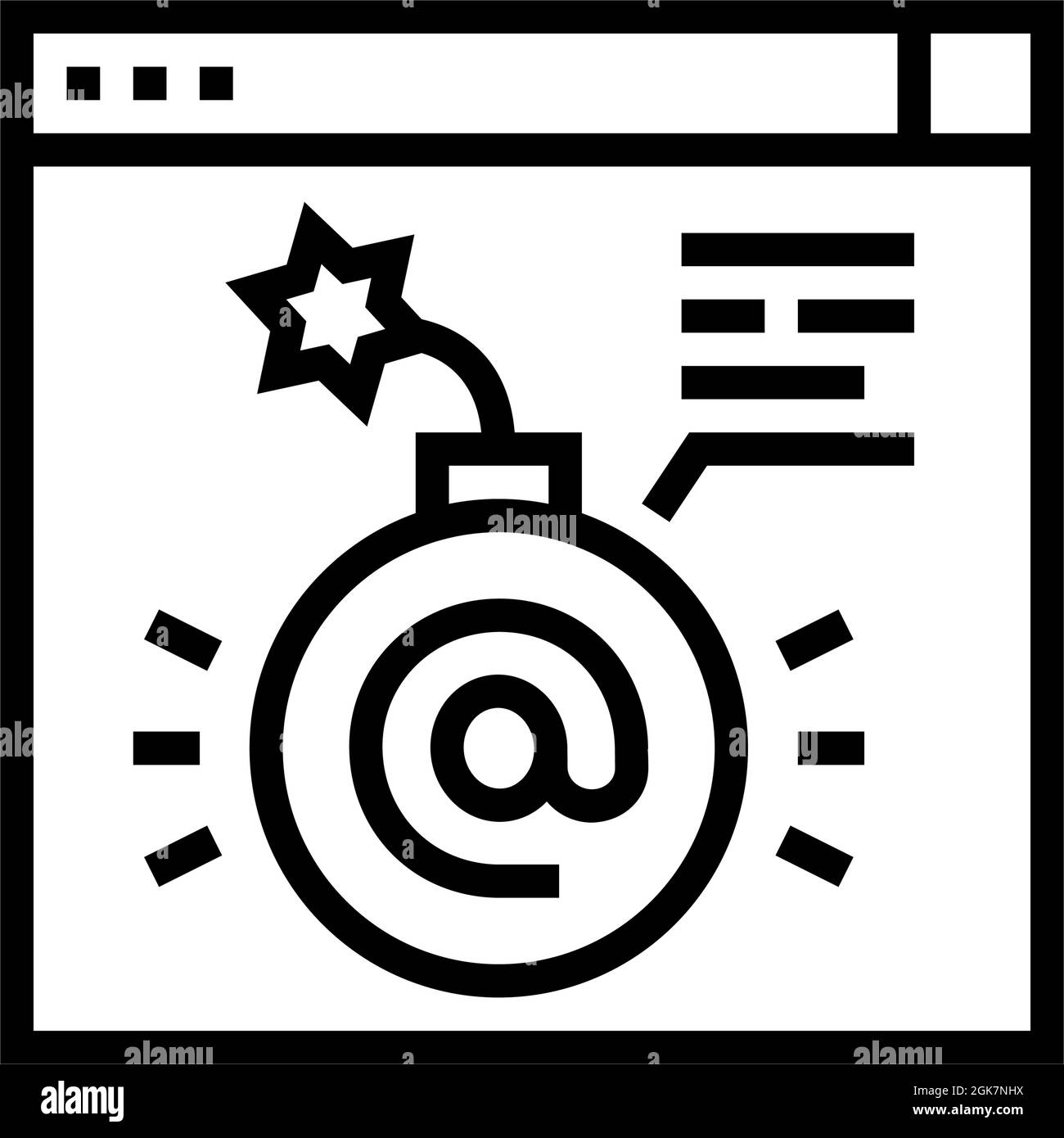 fraud internet problem line icon vector illustration Stock Vector Image ...