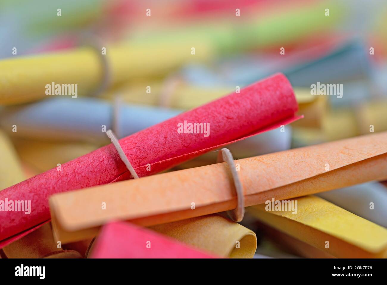 Colorful raffle tickets in a close-up Stock Photo - Alamy
