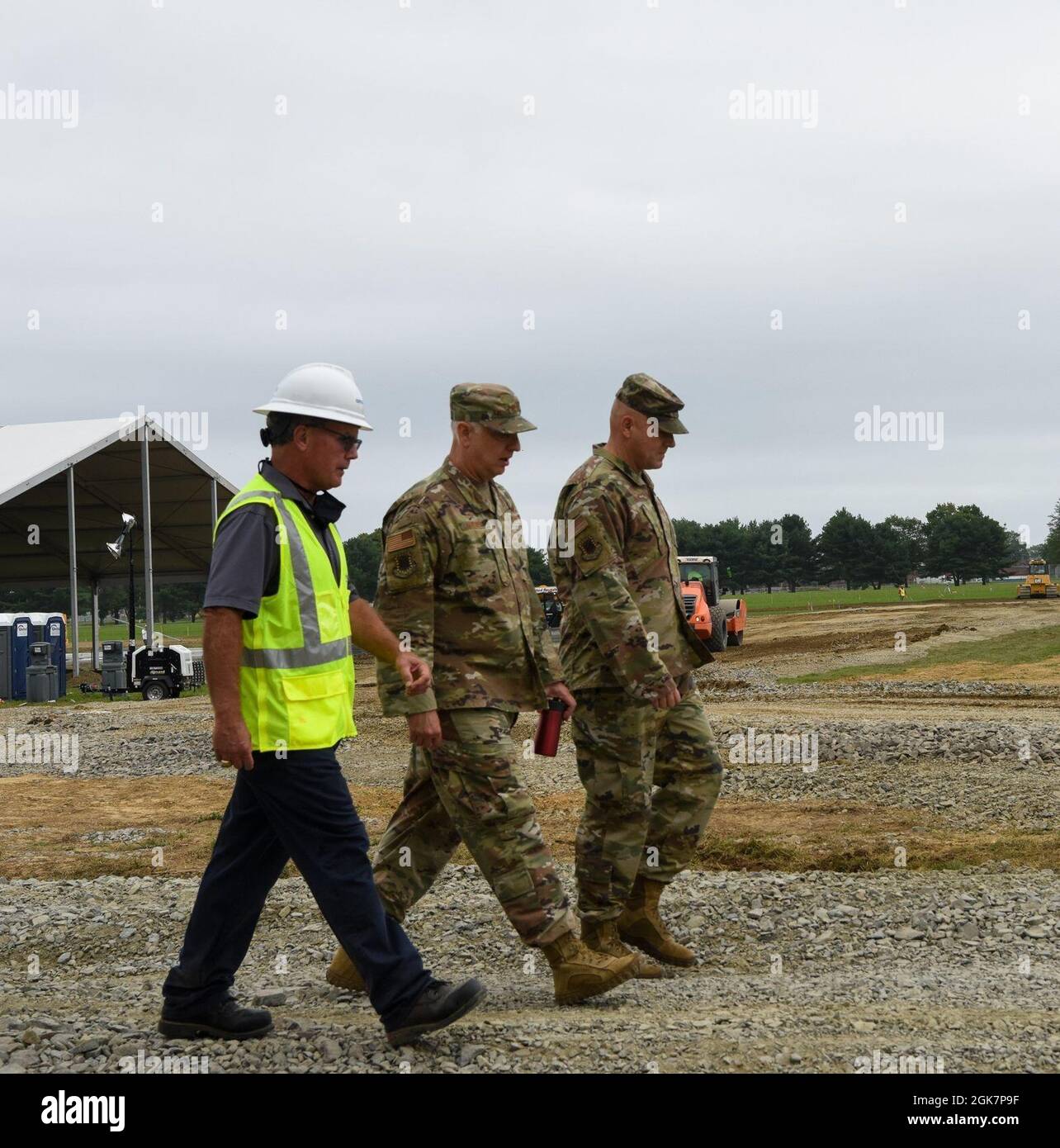 Dr. Karl Spinnenwebber, left, Amentum President, U.S. Air Force Maj ...