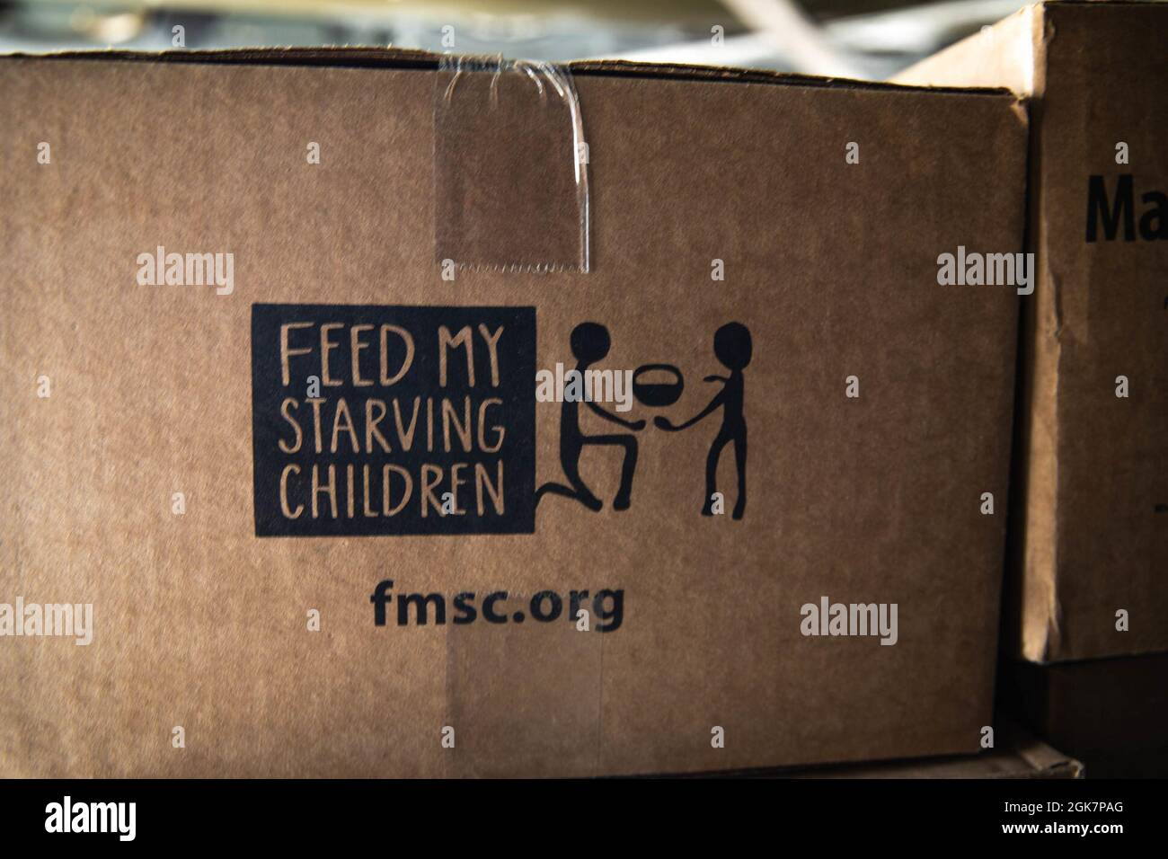 Food-provision box aboard a UH-60 helicopter from the Puerto Rico Army ...