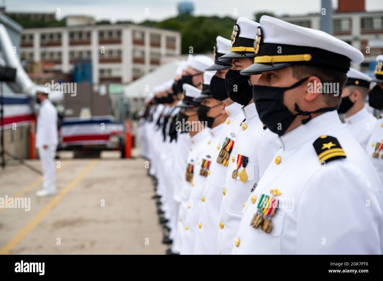 GROTON, Conn. (Aug. 28, 2021) — Sailors assigned to the Virginia-class ...