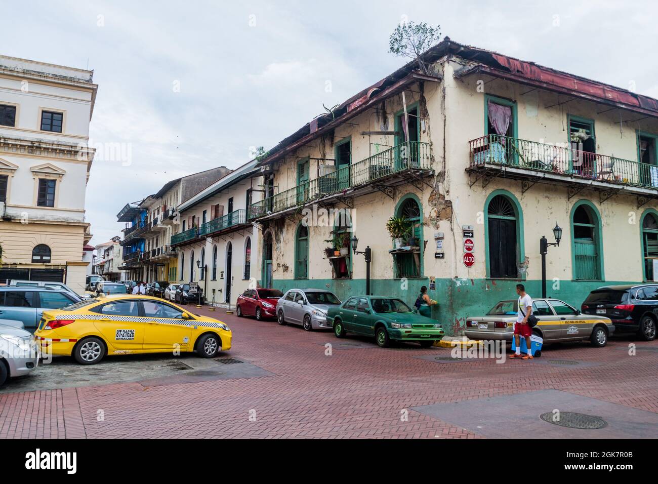 PANAMA CITY, PANAMA - MAY 27, 2016: Colonial houses in Casco Viejo ...