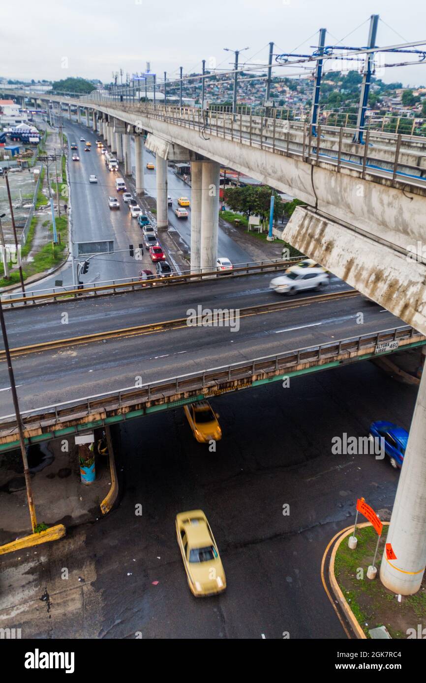 PANAMA CITY, PANAMA - MAY 29, 2016: Elevated section of Panama Metro ...