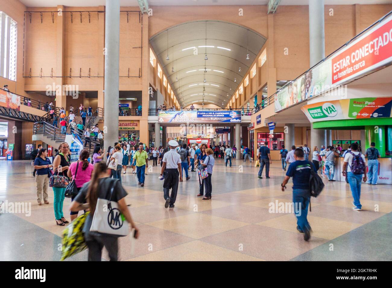PANAMA CITY, PANAMA - MAY 30, 2016: Interior of Albrook Bus Terminal in ...