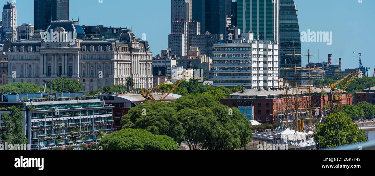 Buenos Aires cityscape from Puerto Madero with the buildings Stock ...