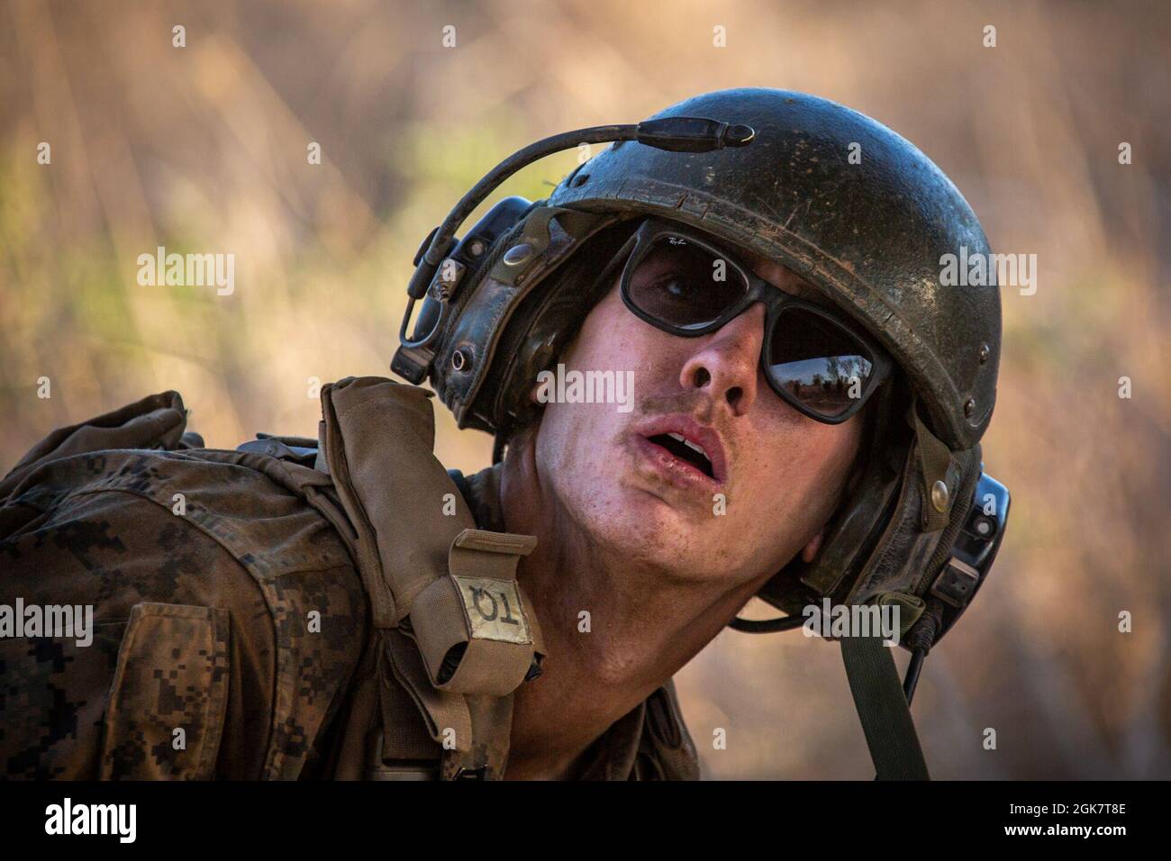 U.S. Marine Corps Cpl. Cole Strain, a High Mobility Artillery Rocket ...