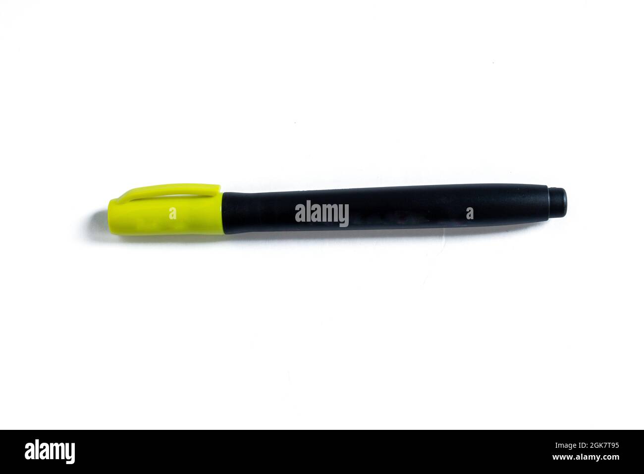 Yellow black felt-tip pen isolated on white background Stock Photo - Alamy
