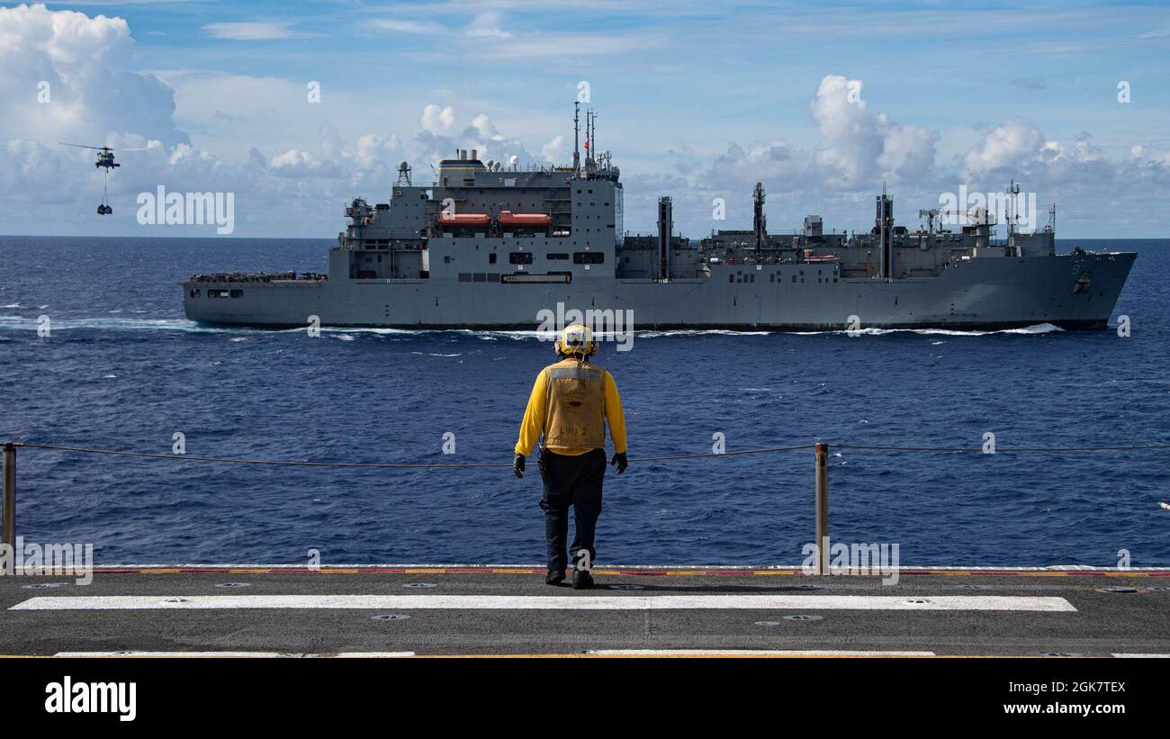 PACIFIC OCEAN (August 30, 2021) Dry cargo and ammunition ship USNS ...