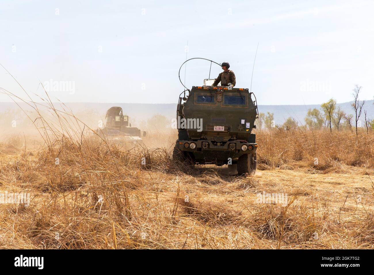 A U.S. Marine Corps High Mobility Artillery Rocket Systems with HIMARS ...