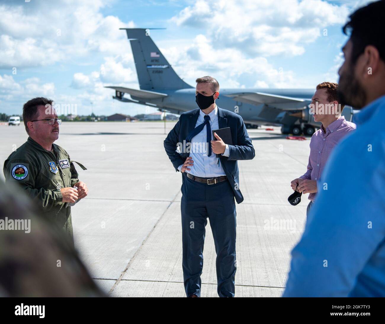 Chief Master Sgt. Eric Wolfe (left), 328th Air Refueling Squadron KC ...