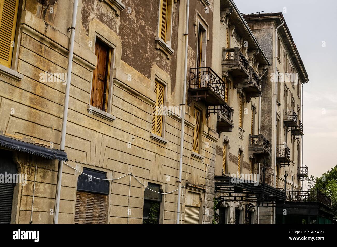 View of Old Traditional Building in Como on a Rainy Day Stock Photo - Alamy