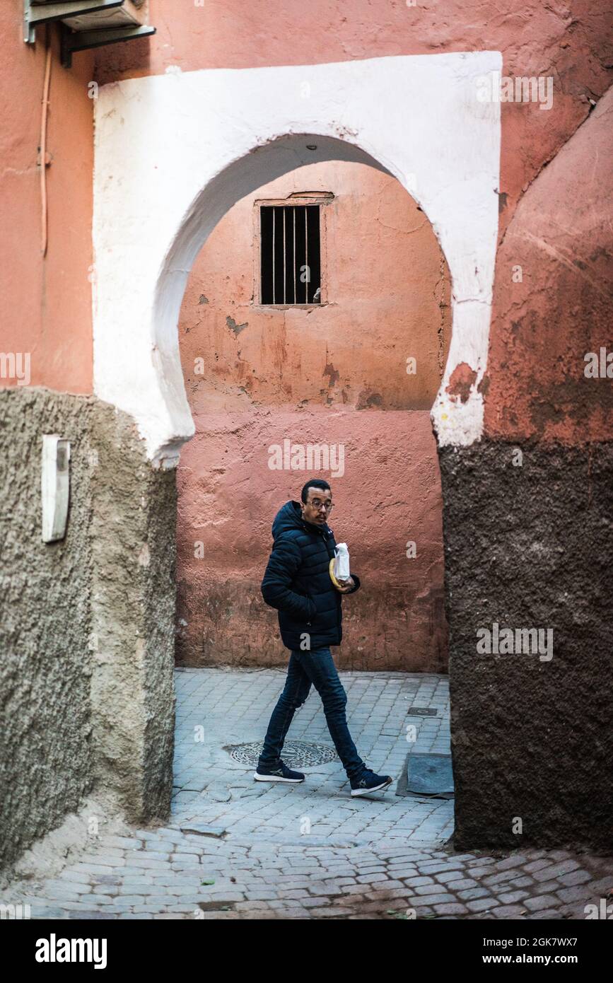 Street scene in the Marrakesh, Morocco, Africa Stock Photo - Alamy
