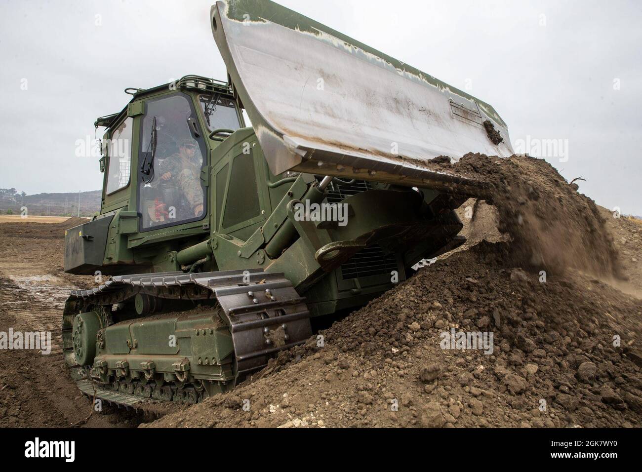 A medium crawler tractor with 1st Combat Engineer Battalion, 1st Marine ...