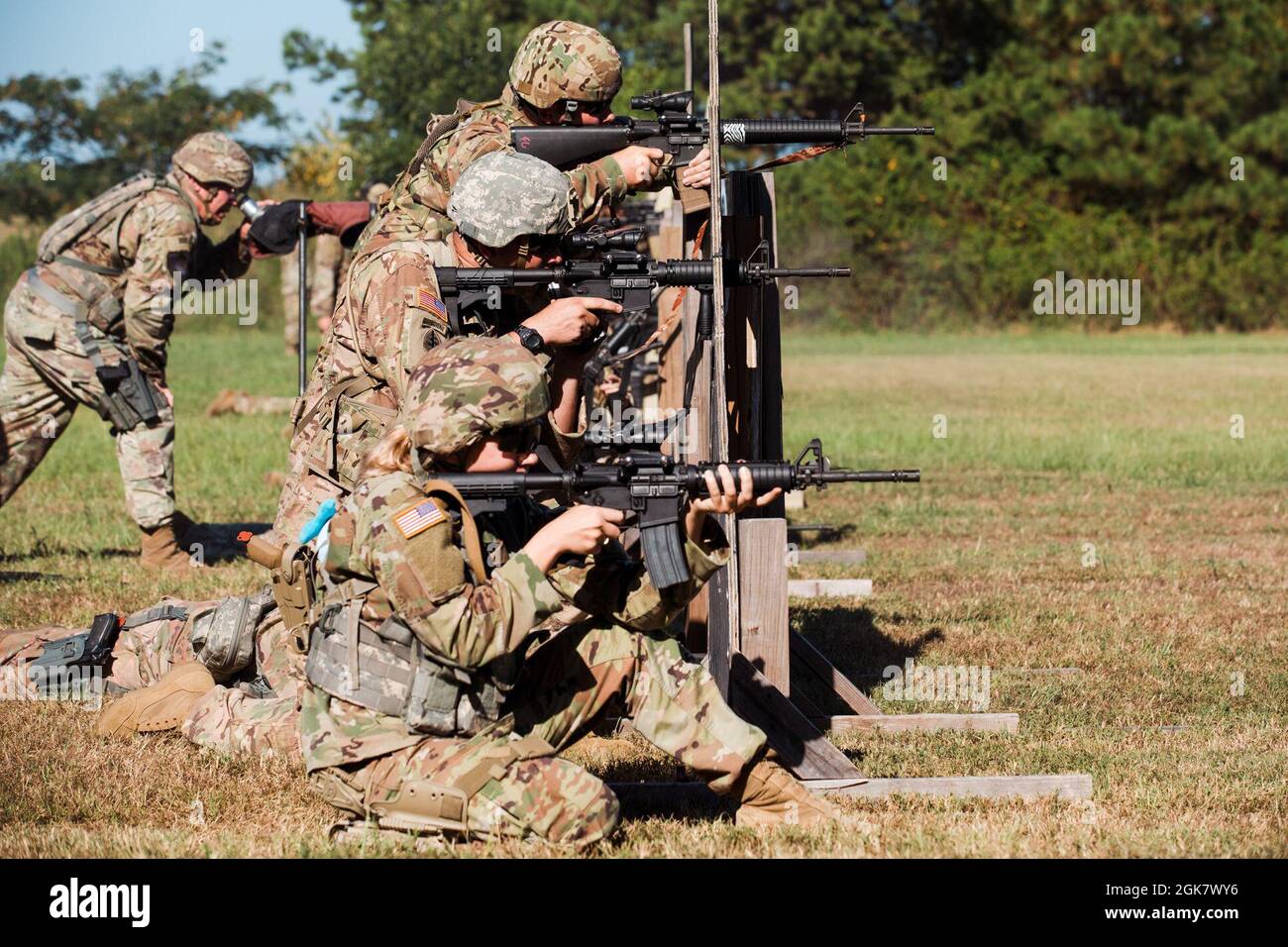 Team Kentucky-Montana shoots during a team rifle match on Aug. 31 ...