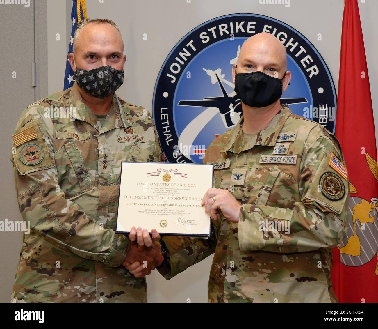Lt. Gen. Eric Fick, F-35 Joint Program Executive Officer, poses with Lt ...