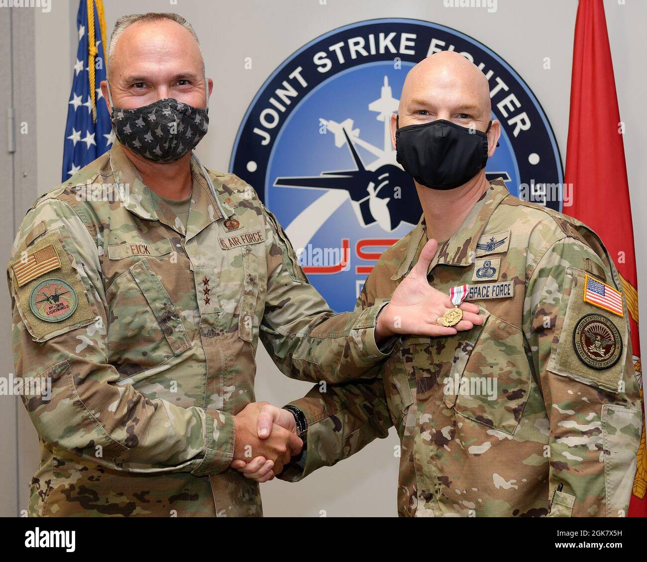 Lt. Gen. Eric Fick, F-35 Joint Program Executive Officer, poses with Lt ...