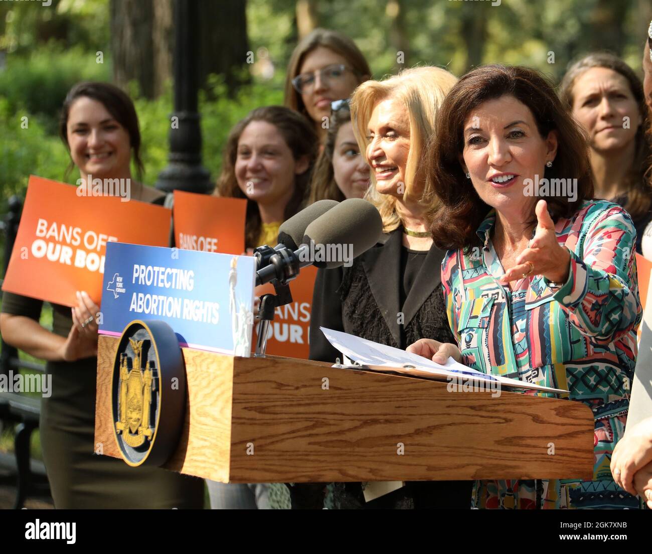 New York, New York, USA. 13th Sep, 2021. Governor KATHY HOCHUL makes an ...