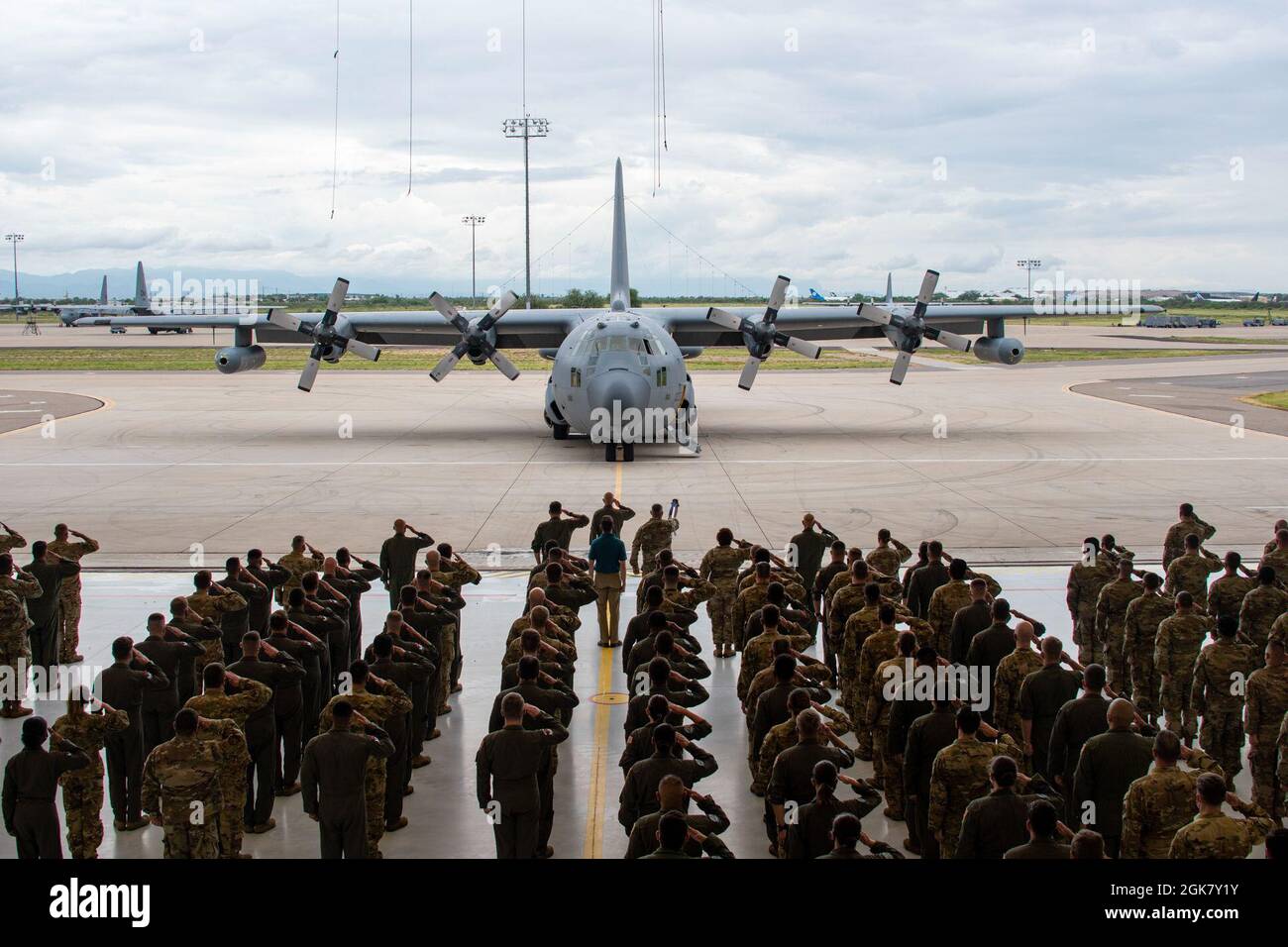 Airmen from the 55th Electronic Combat group render their last salute ...