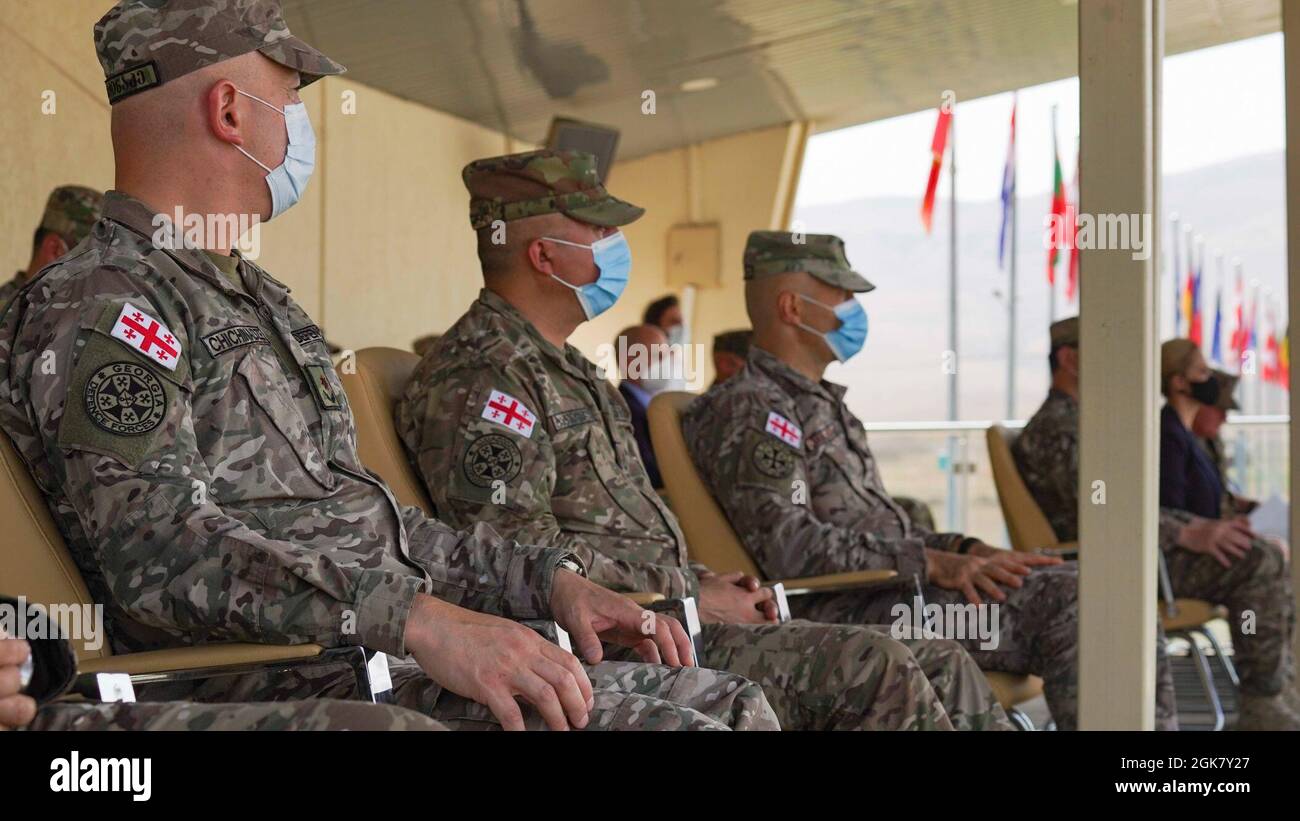 Leaders of the Georgian Defense Forces attend the Georgia Deployment ...