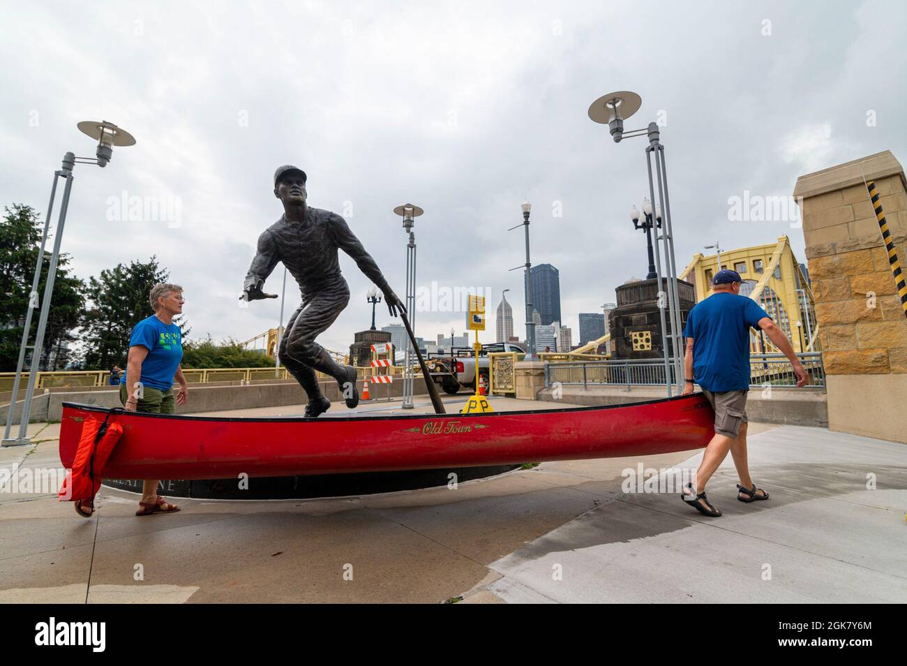 Neal Moore (right), a canoe paddler on a 7,500-mile journey across the ...